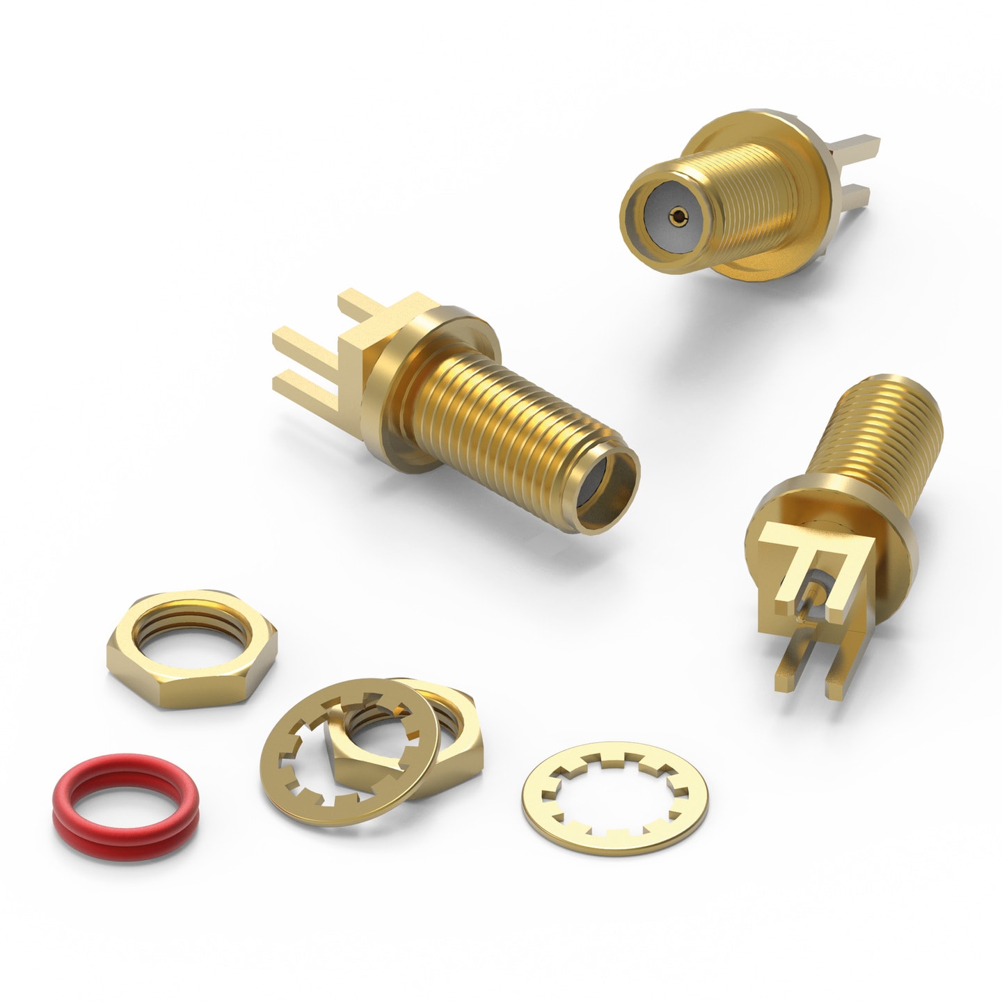 WR-SMA PCB End Launch Jack IP67 for PCB 1.6 mm | Electromechanical ...